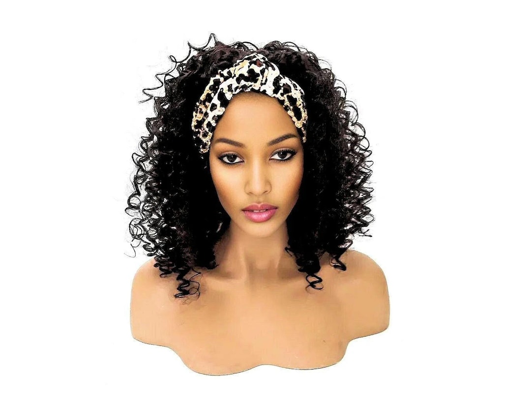 Headband Afro Wig Adjustable Band Leopard Print Headwrap With Casual ...