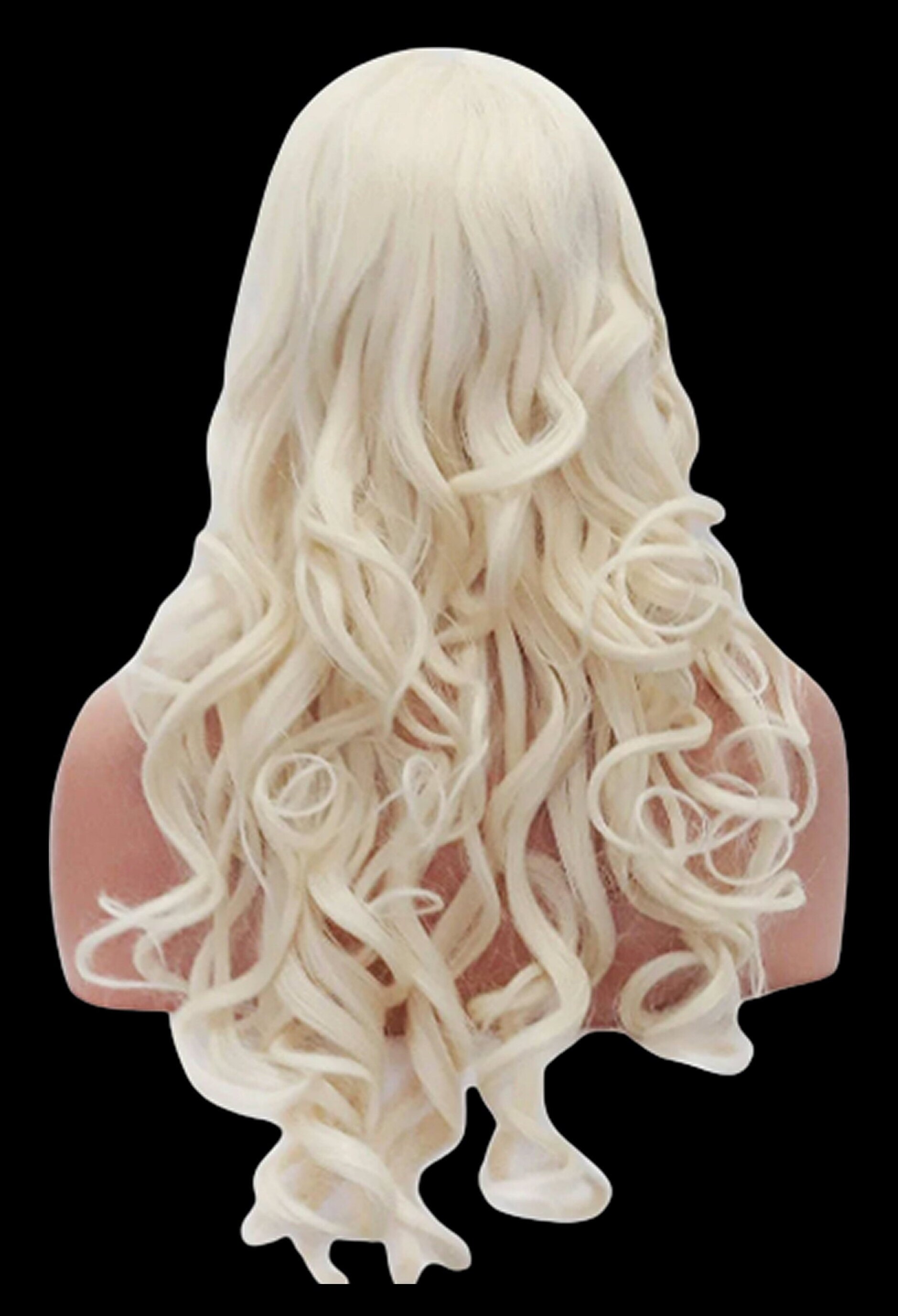 Platinum Curly Blond Wig With Fringe XL Realistic Synthetic - Etsy