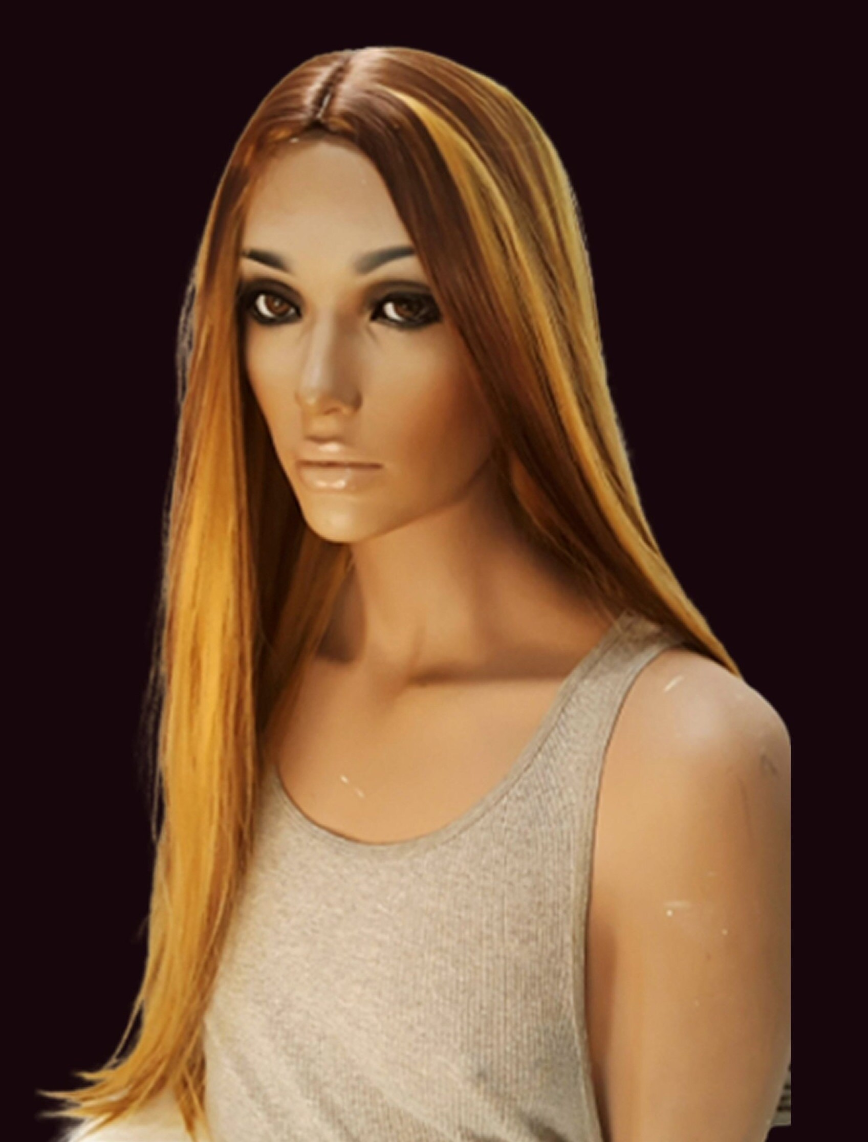 Bone Straight Blonde Wig Long Hair Everyday Synthetic Wig - Etsy