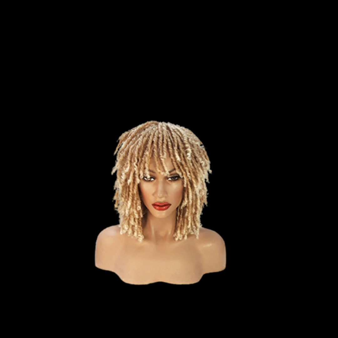Warm Brown Blonde Short Dreadlock Wig Twist Wigs for Black Women Short ...