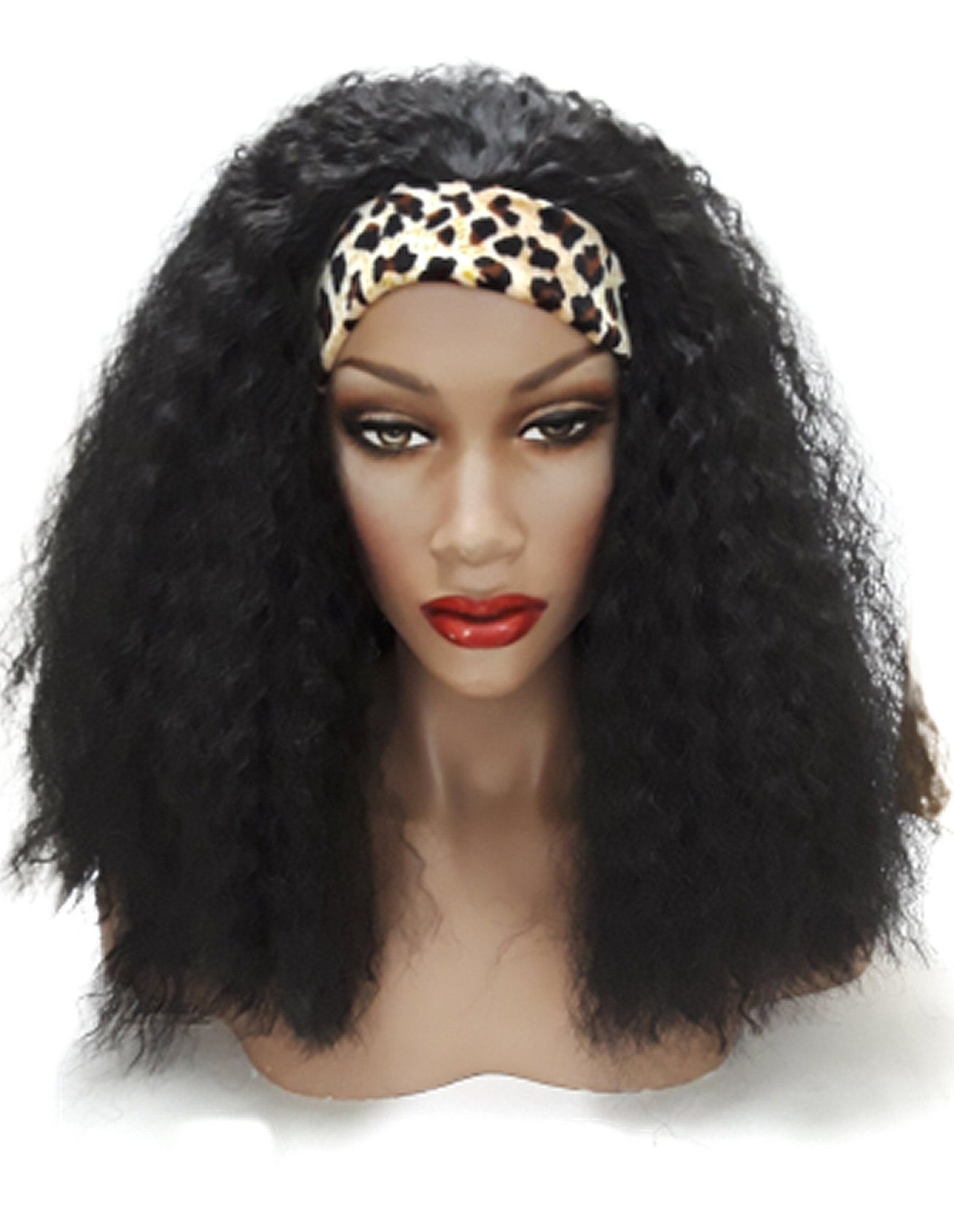 Headband Afro Wig Adjustable Band Leopard Print Headwrap With | Etsy