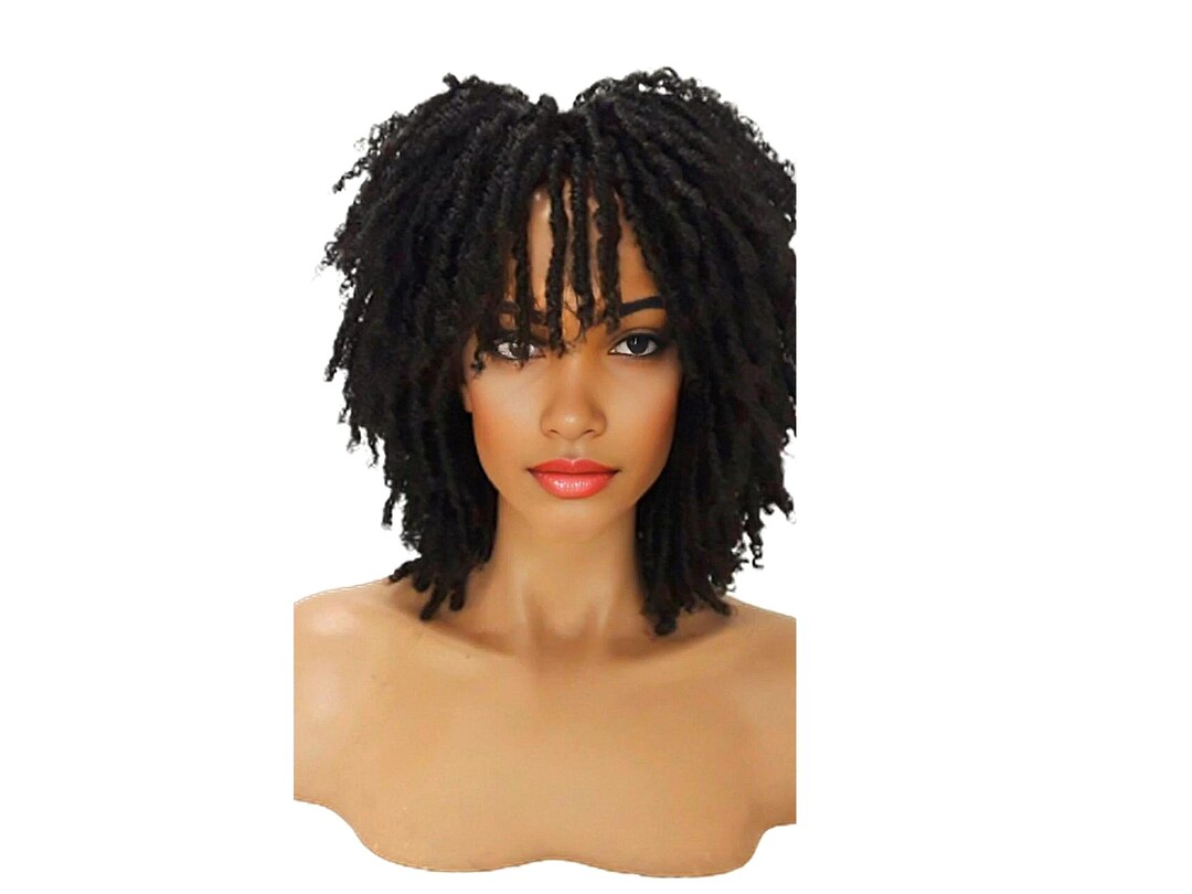 Black Twist Dreadlock Wig, Short Curly Synthetic Hair - Etsy