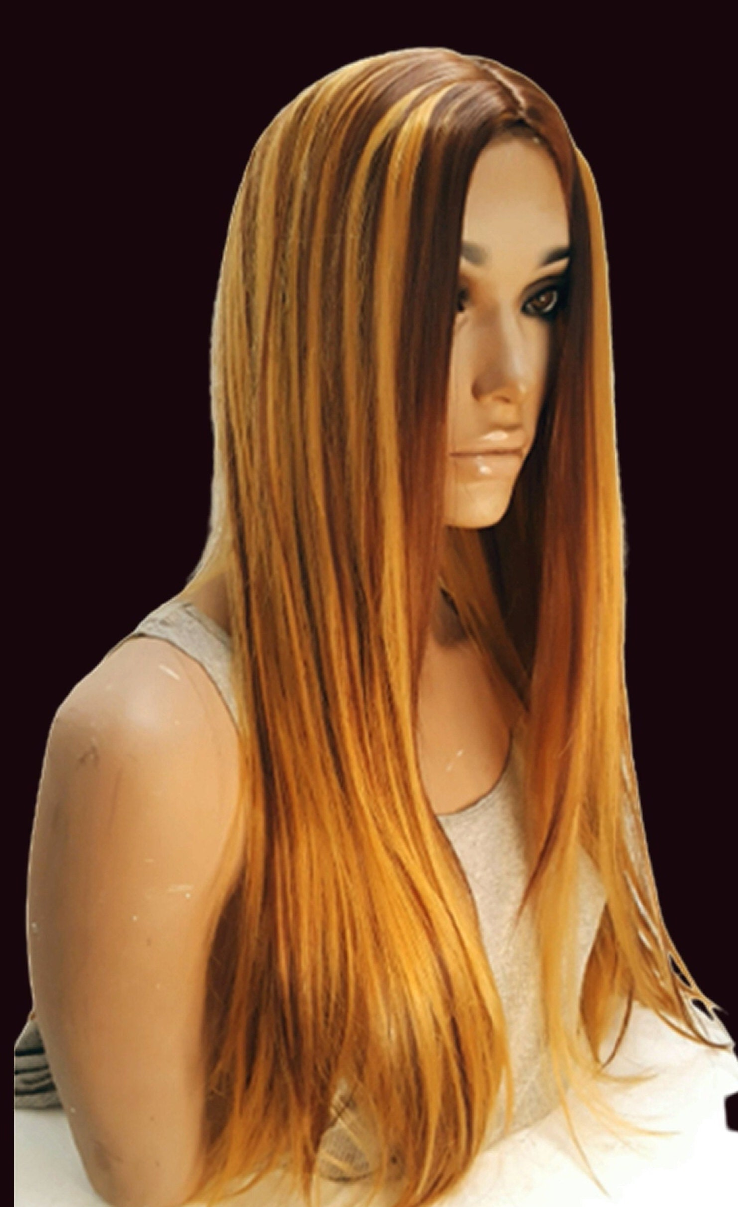 Bone Straight Blonde Wig Long Hair Everyday Synthetic Wig - Etsy
