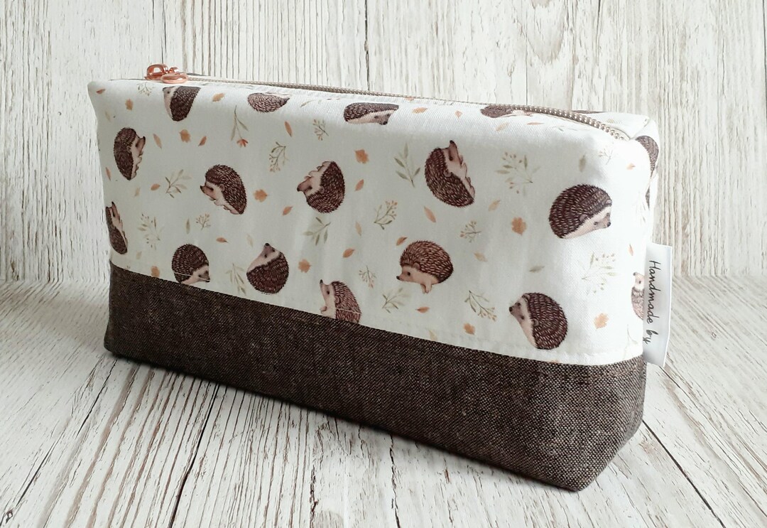 Hedgehog Boxy Zipper Pouch, Hedgehog Bag, Cosmetic Bag, Toiletry Bag ...