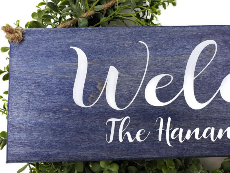 Personalized Welcome Sign Front Door Decor Family Name Sign - Etsy