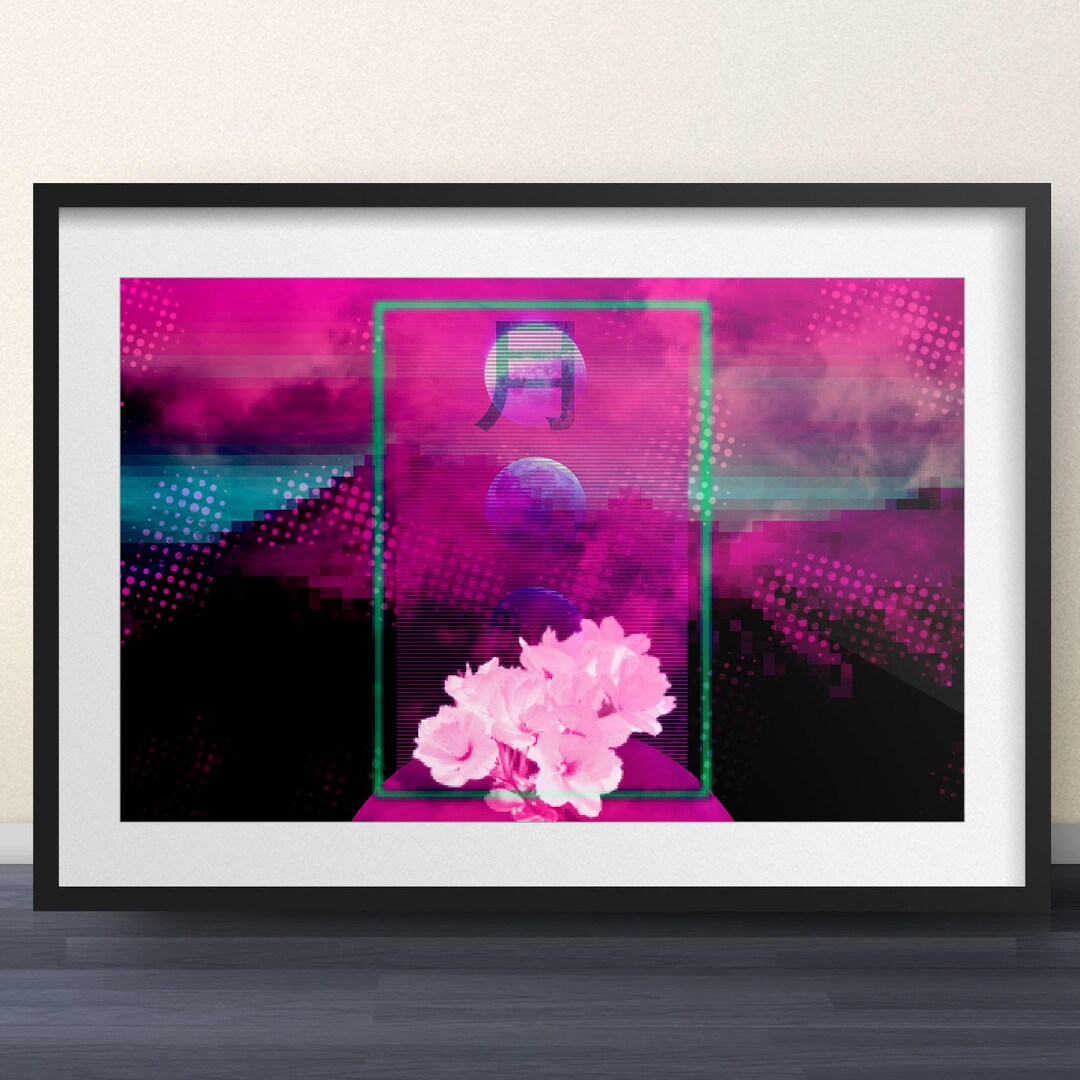 Rose of the Moon - 11x17" Glossy Print - Vaporwave Aesthetic Art - Etsy