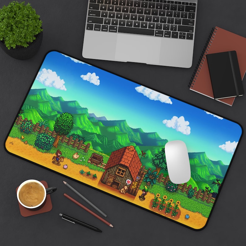 Stardew Valley Day (UPDATED) Gaming Mouse Pad, Farming Desk Pad, Video ...