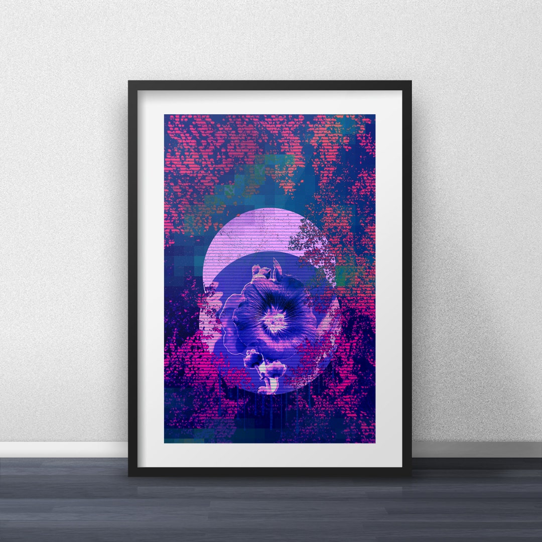Rose of the Moon 11x17 Glossy Print Vaporwave Aesthetic Art - Etsy