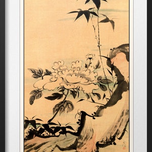 Peony and Bamboo by Ike (tokuyama) Gyokuran - Japanese Print Japanese ...