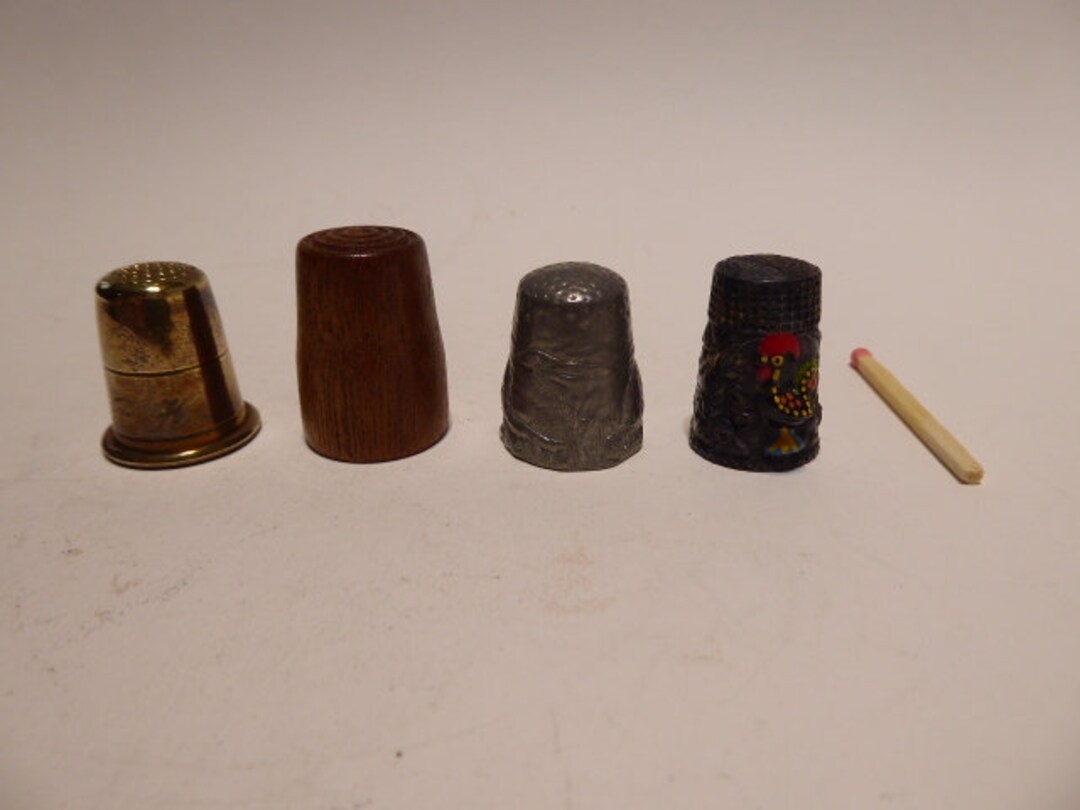 Four Thimbles of Wood, Pewter, Brass, Mild Steel - Etsy