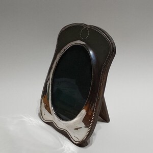 1995 Picture Frame in Sterling Silver by Ray Hall, With Oak Easel Back ...