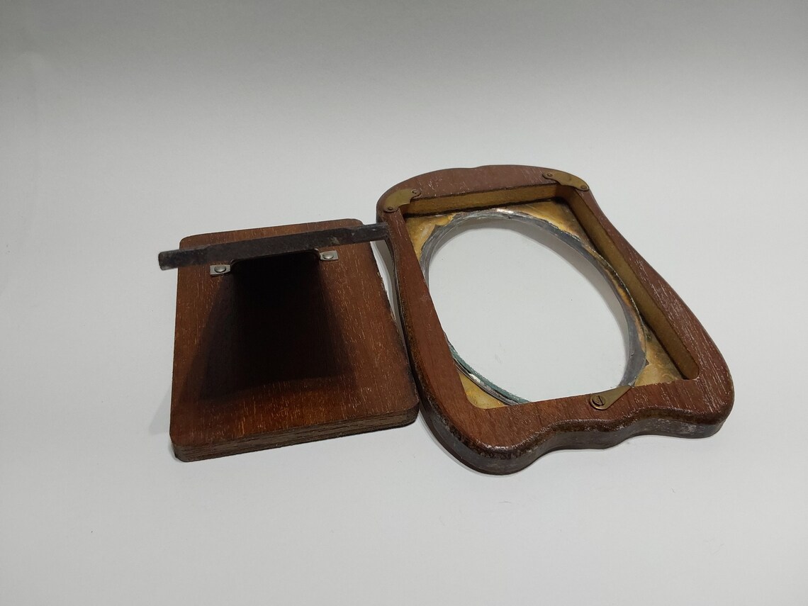 1995 Picture Frame in Sterling Silver by Ray Hall, With Oak Easel Back ...