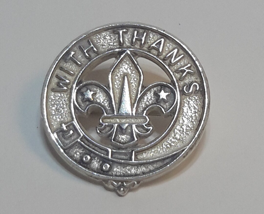 1970 English Silver Boy Scouts WITH THANKS Badge and Box - Etsy