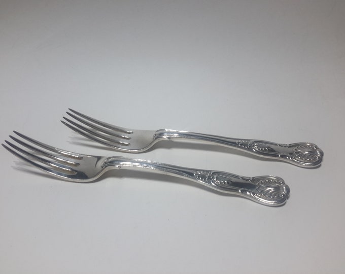 Traditional Flatware, Pickle Fork, Silver Plate, Kings Pattern, Shell ...