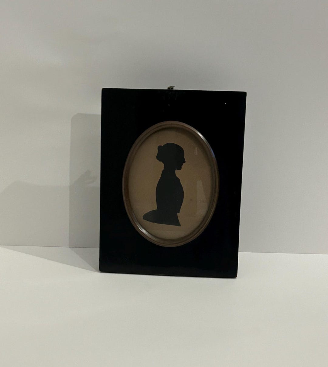 1800s Victorian Oval Silhouette Depicting a Young Lady, Mounted in a ...