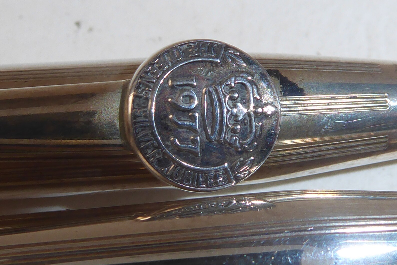 1977 Pair Cross Silver Ballpoint Pen and Pencil for Queen Elizabeth 2nd ...
