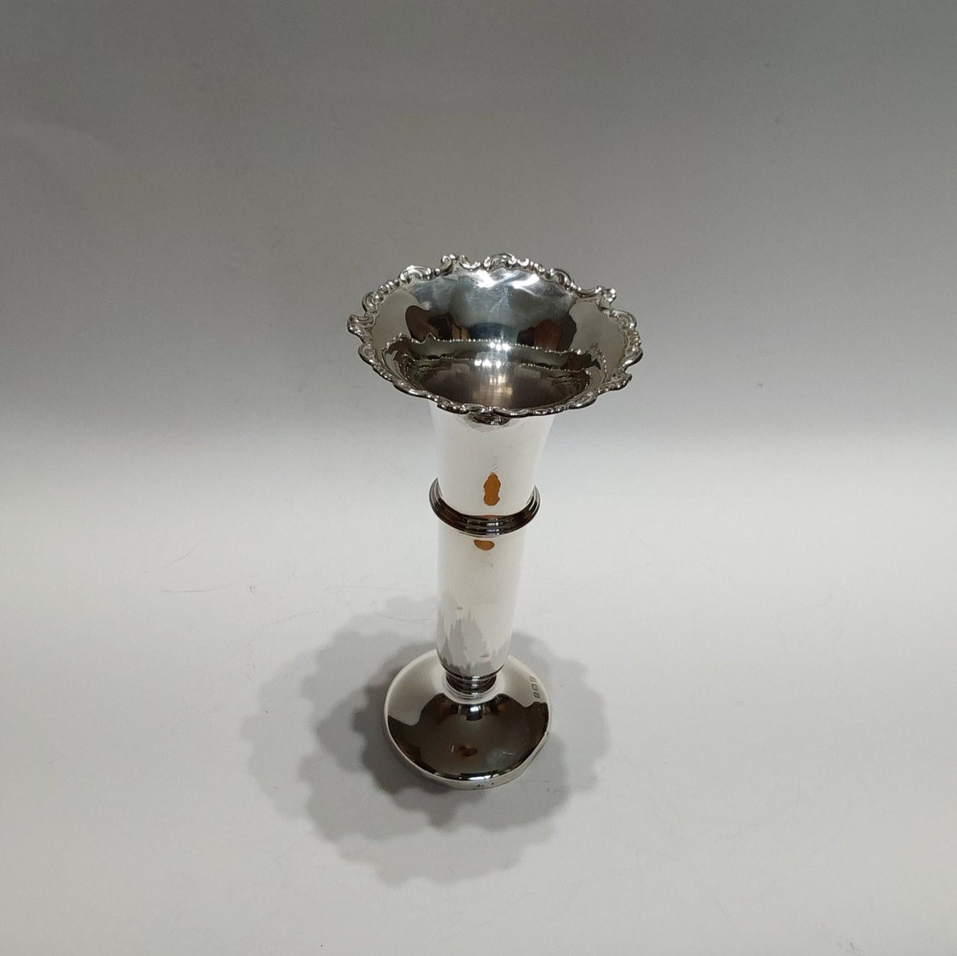 1924 Sterling Silver Flute Vase - Etsy