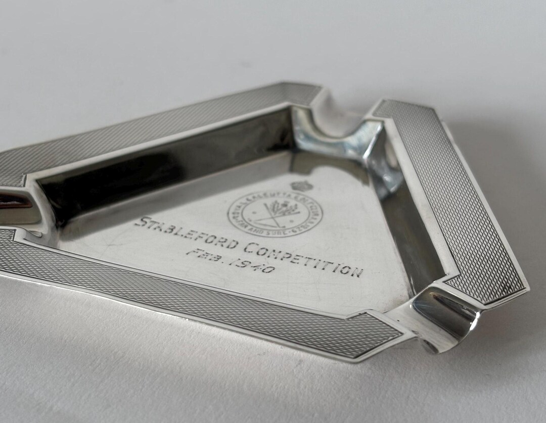 1938 Sterling Silver Ashtray London Assay. Stableford Golf Competition ...