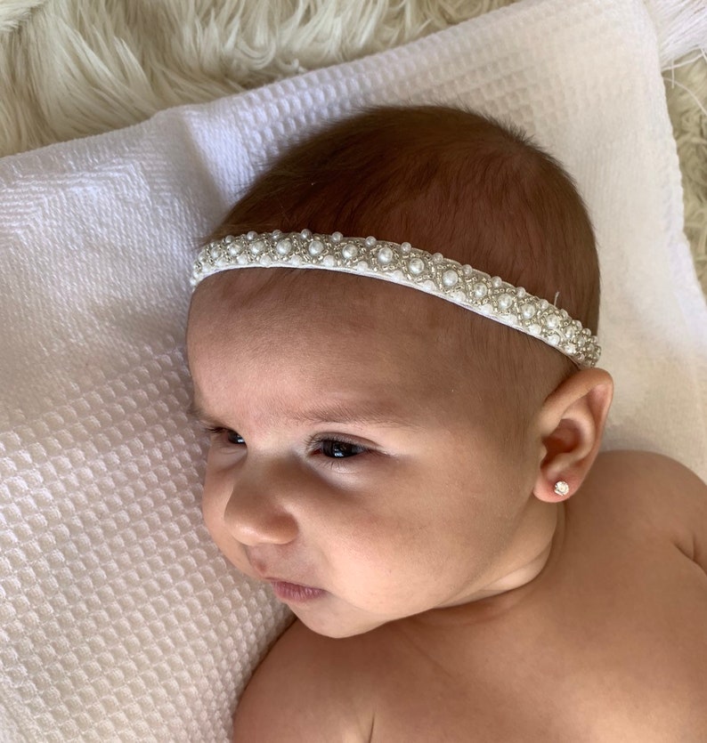Vintage Girls Pearl Headband Vintage Baptism Headband - Etsy