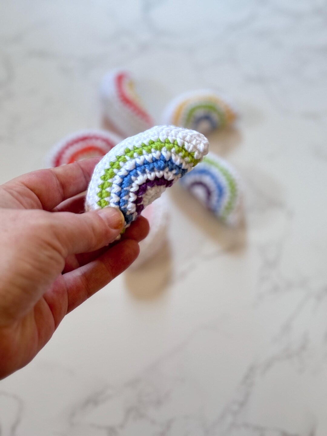 Handmade Crochet Rainbow Rattle Toy for Music an Sensory Play - Etsy