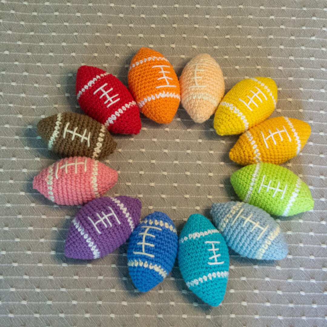 Mini Handcrafted Crochet Football Toy - Etsy