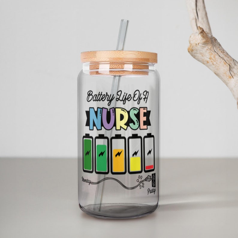 The Battery Life of A Nurse Soda Glass Inspirational Drinkware for ...