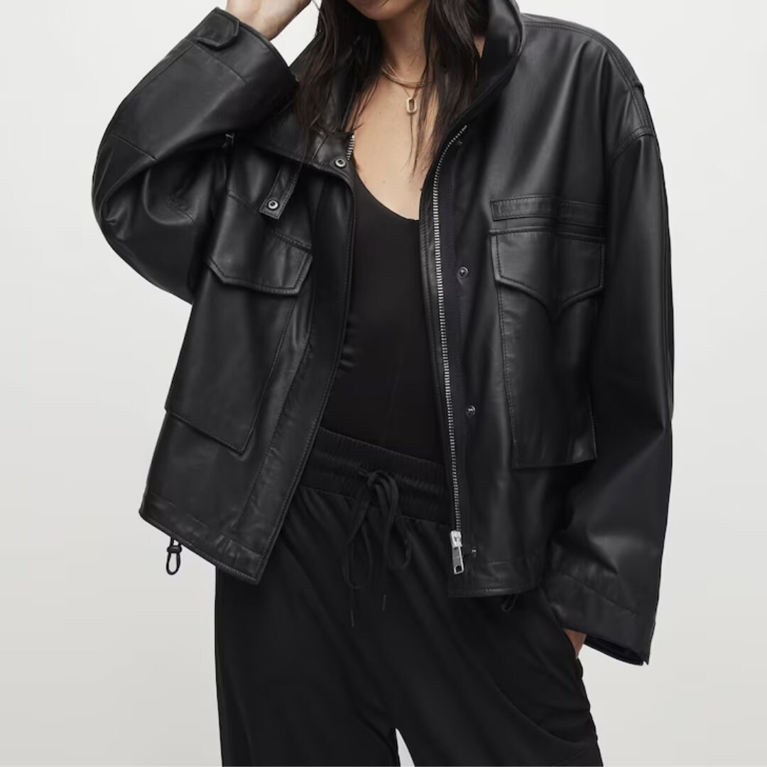 Christmas Special Timeless Elegance: Vintage Women's Leather Jacket ...