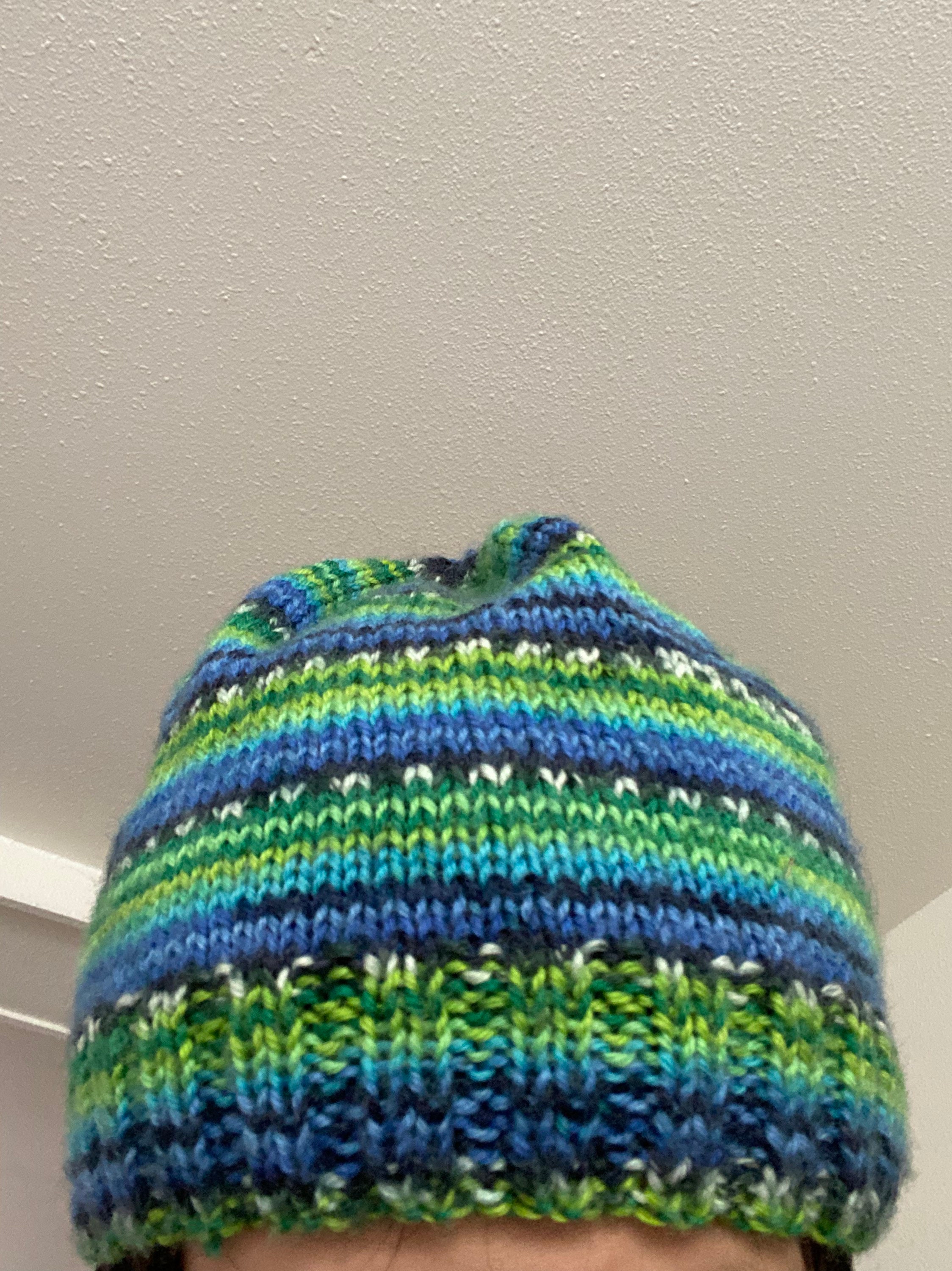 Green and blue Striped beanie - Etsy.de
