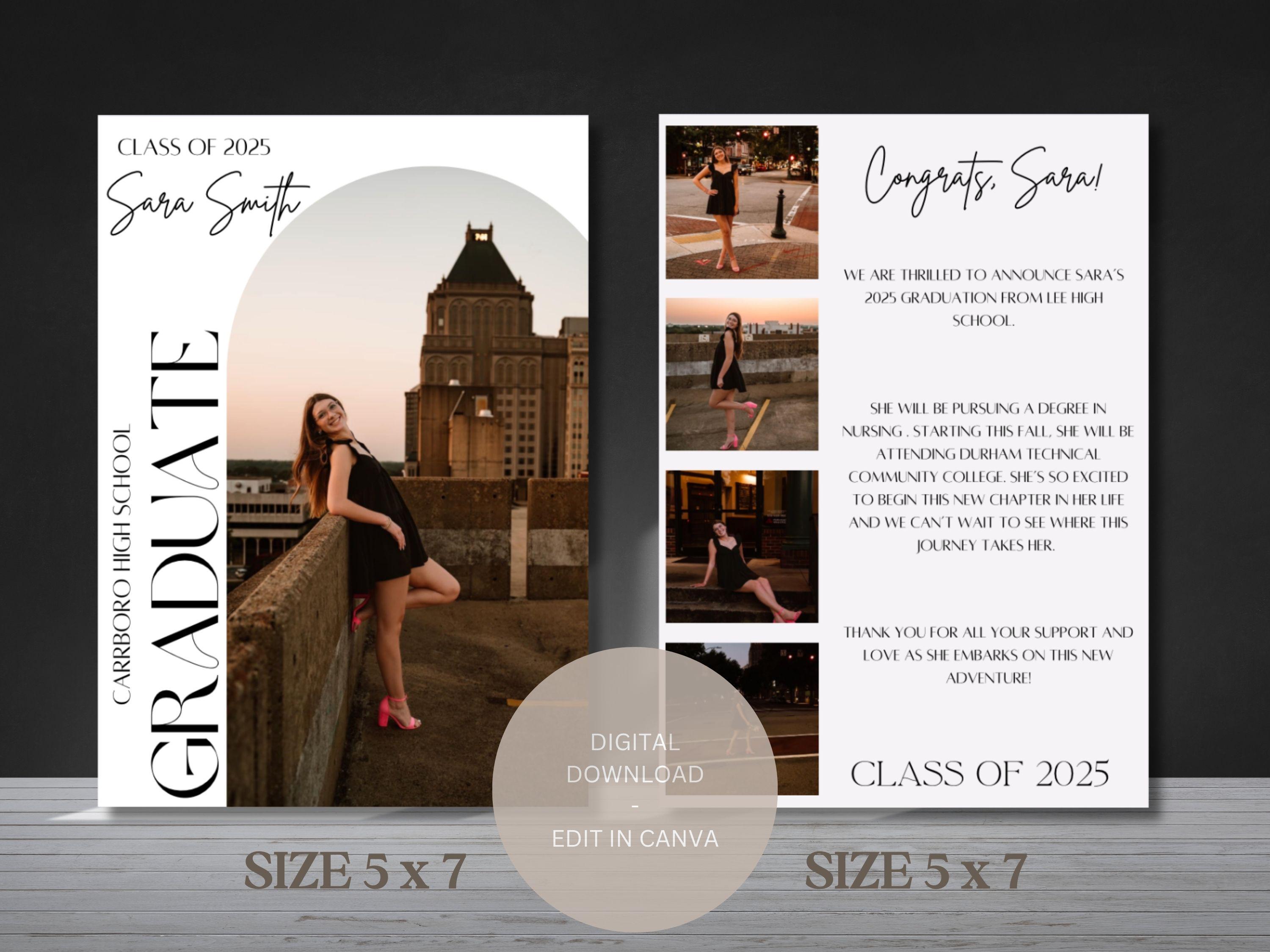 Modern Graduation Announcement, Photo Graduation Announcement ...
