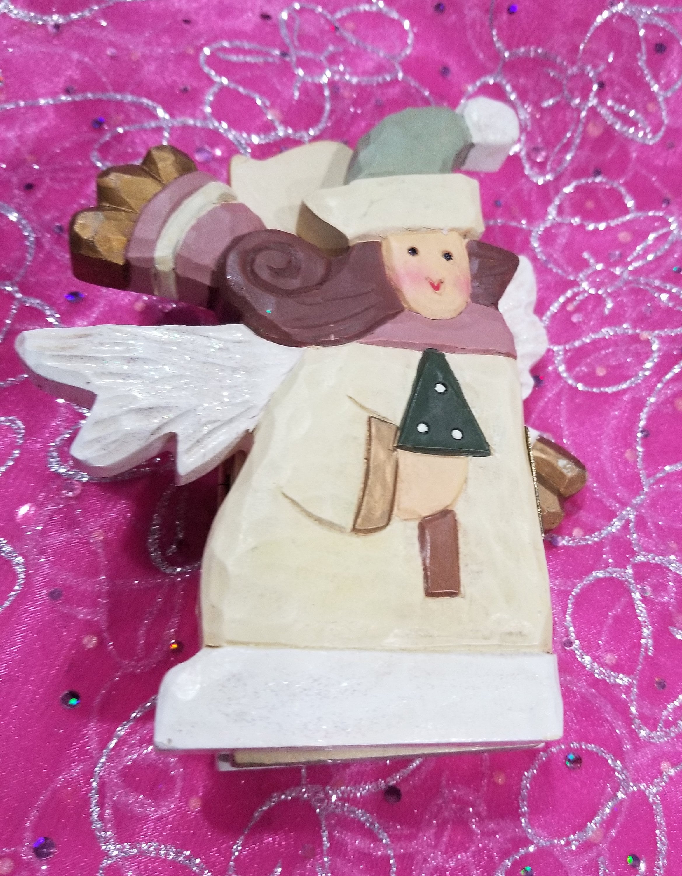 3 Hand Painted Wooden Hinged Stand up Christmas Angels Display - Etsy