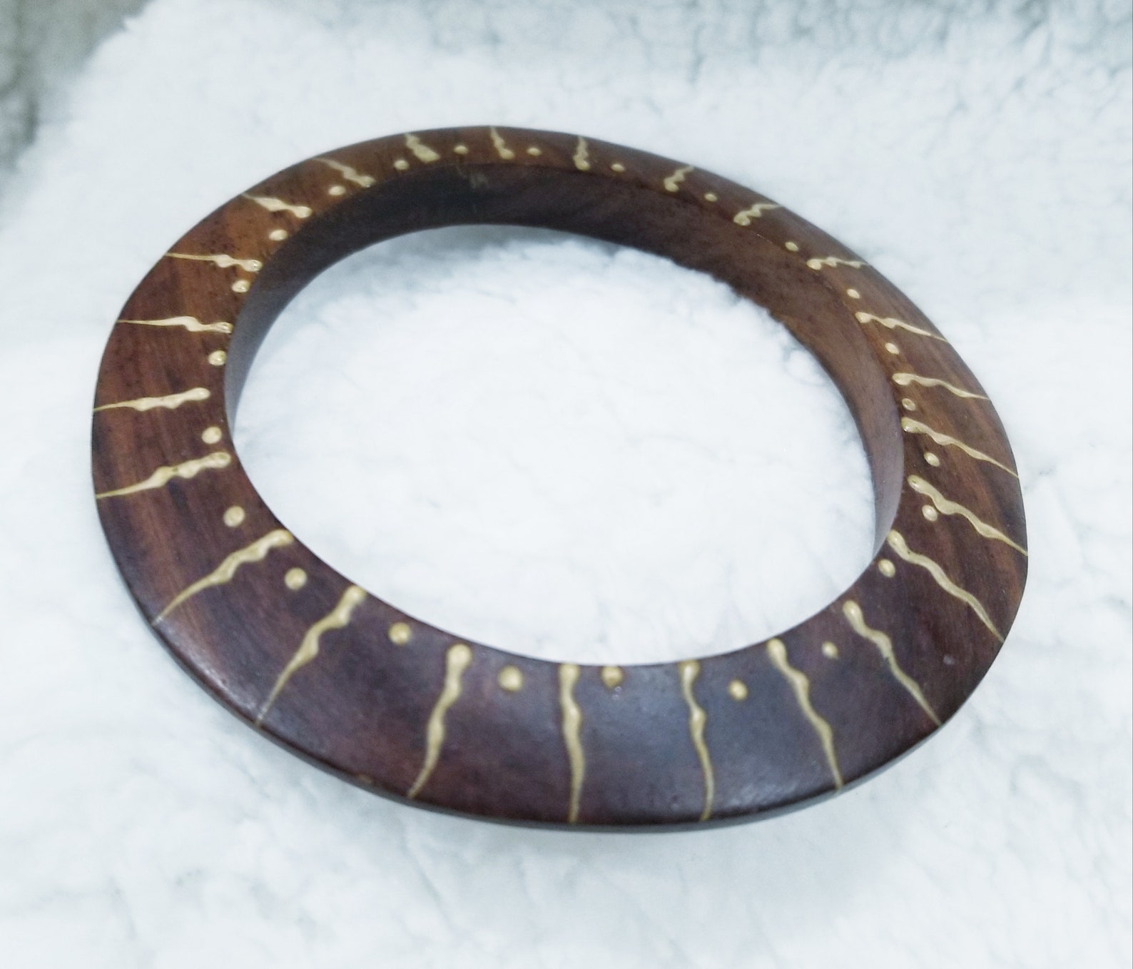 Finely Hand Carved Coconut Shell Bangle Bracelet - Etsy