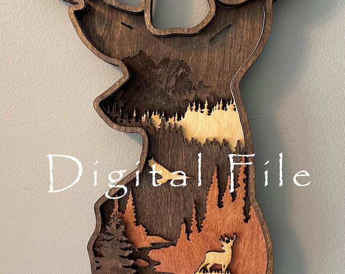 Digital File - 6 Layer Deer Mandala - .SVG - Etsy