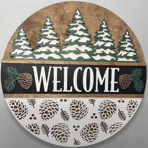 Winter Welcome Sign | Christmas Welcome Sign | Winter Door Hanger ...