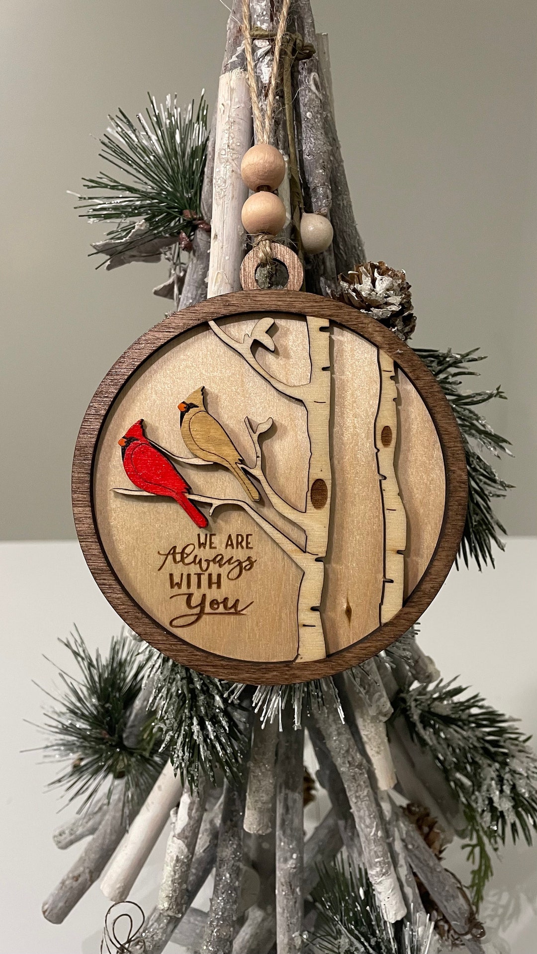Cardinal We Are Always With You Keepsake Ornament - Walnut/birch - Etsy