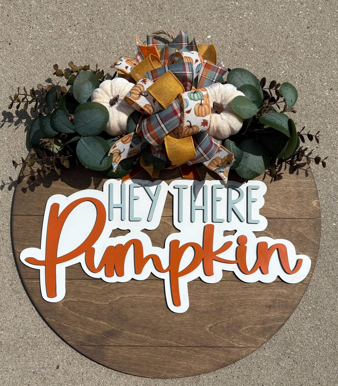 Hey There Pumpkin Sign: Farmhouse Fall Door Hanger Wreath - Etsy