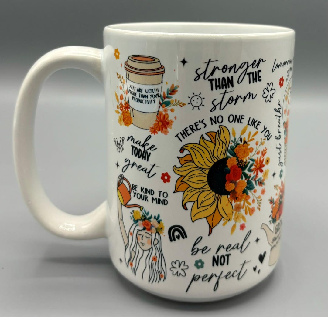 Affirmations Coffee Mug Mug, Mental Health Mug, Daily Affirmations ...