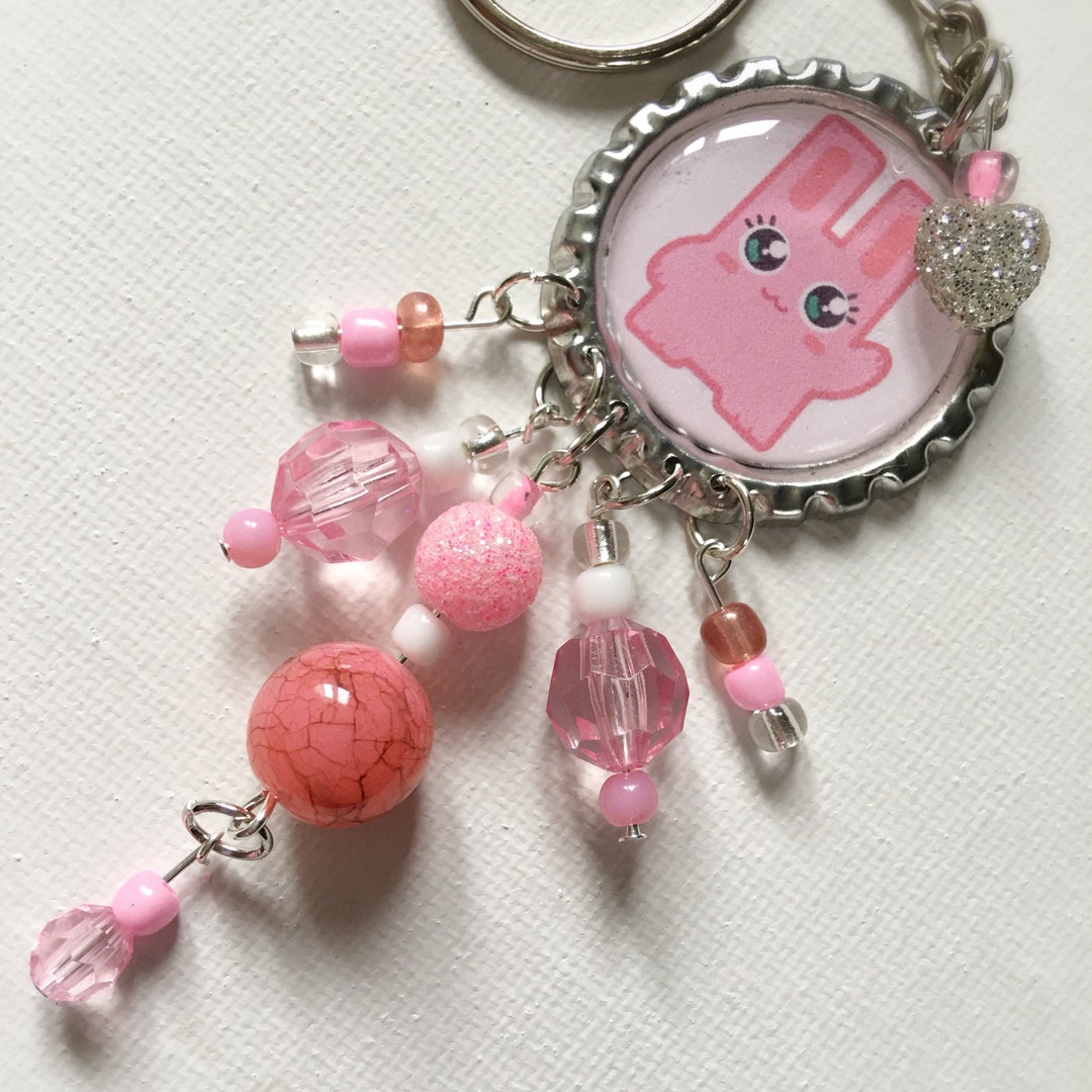 THE SIMS Freezer Bunny Keychain With Beads (bottlecap Jewelery) - Etsy