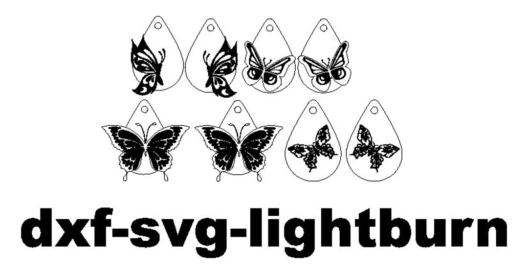 Butterfly Earring DXF-SVG- Lightburn Digital Files Only Download to ...