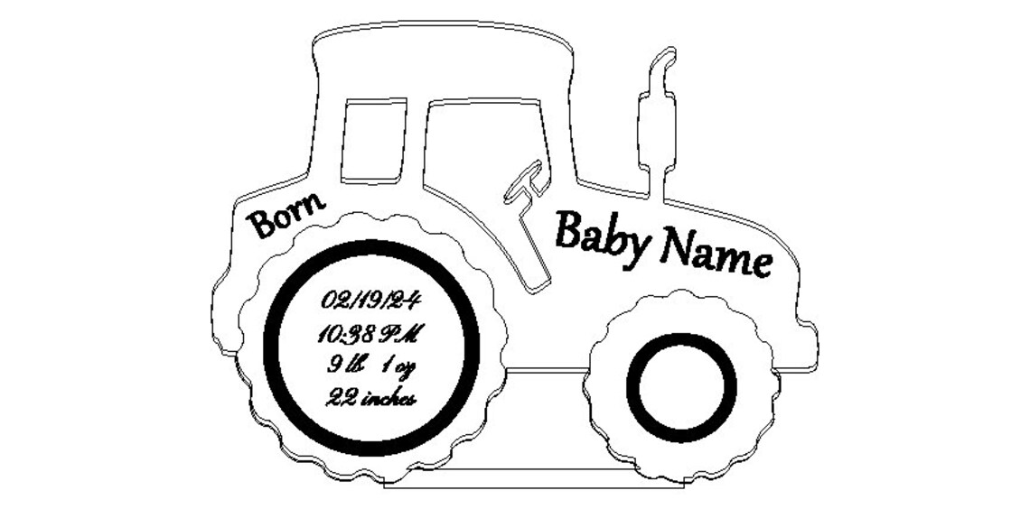 Digital File Only/ Standing Baby Birth Tractor File. Dxf, Svg, Ai, and ...