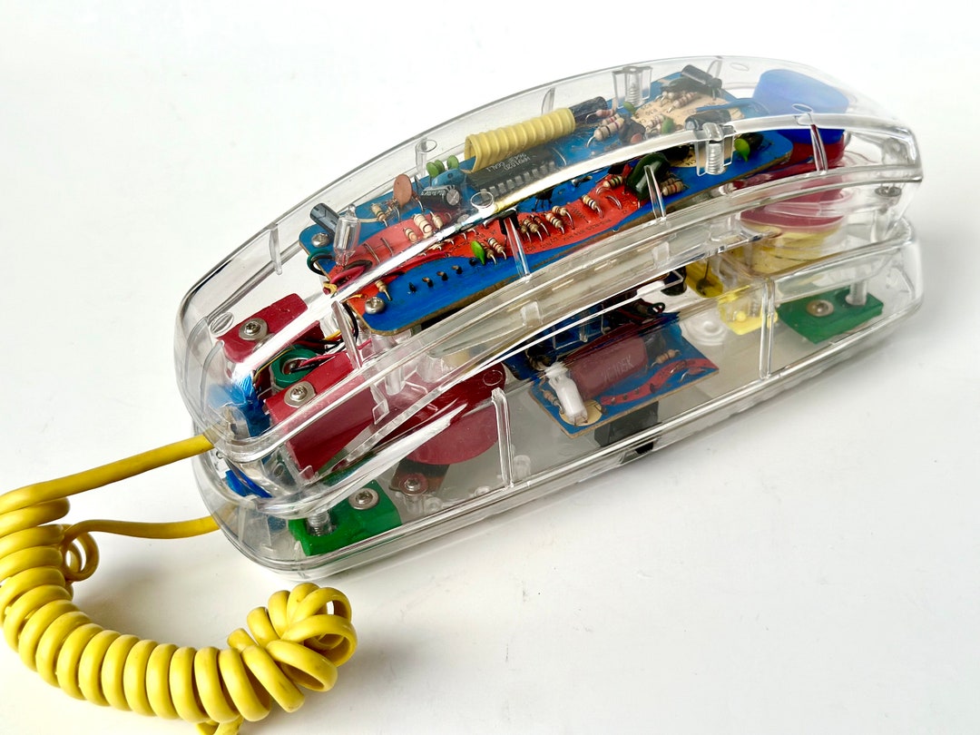 Vintage Clear Transparent 80s Phone baby-sitters Club Style Light-up ...