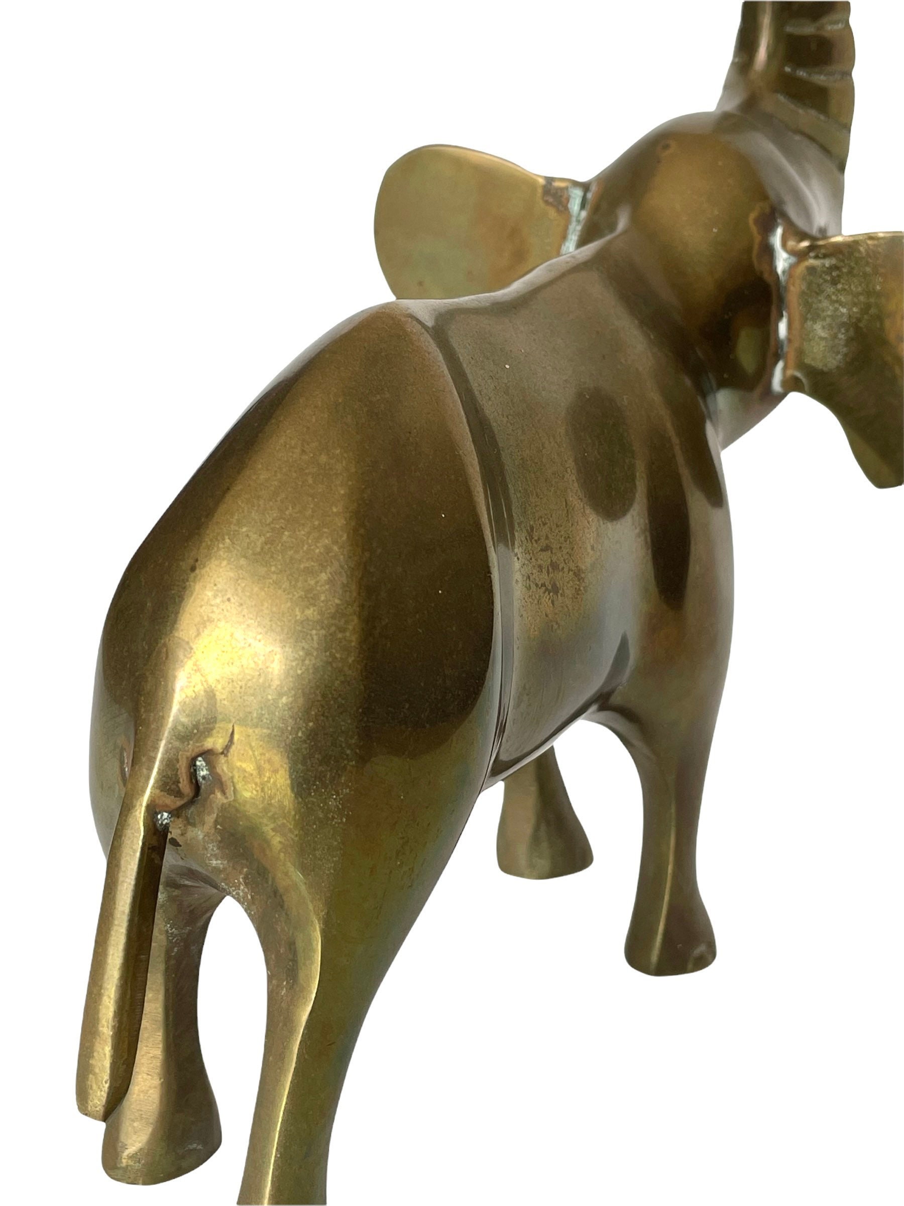 Vintage Brass Elephant Figurine 9 Brass Elephant With Trunk | Etsy