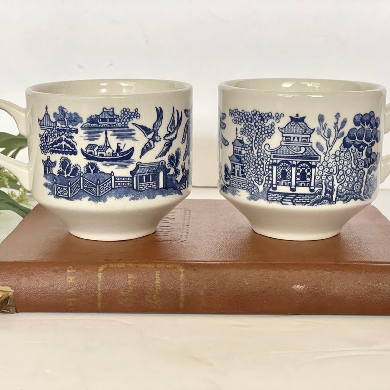 Blue Willow Mugs - Etsy