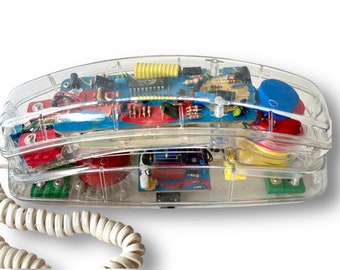 Vintage Clear Transparent 80s Phone Babysitters Club Light up Unisonic ...