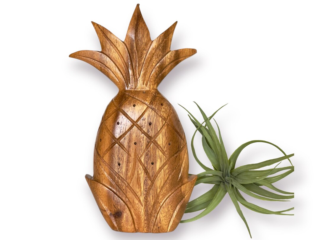Vintage Monkey Pod Pineapple Toothpick Holder: Mid Century Luau Decor ...