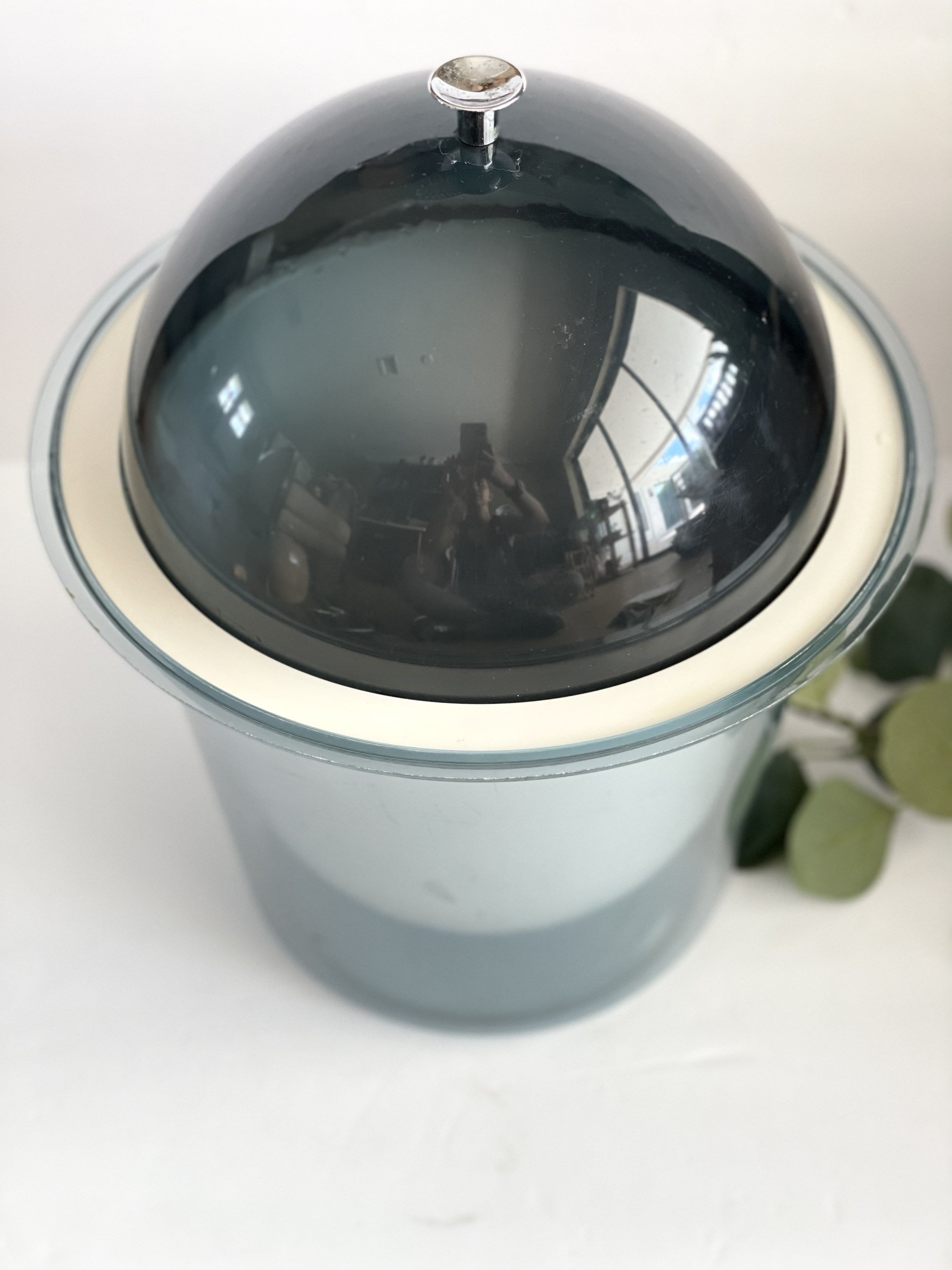 Atomic Mid Century Lucite Ice Bucket / Blue and Smoked Gray - Etsy