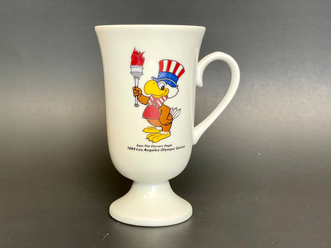 Vintage 1984 Los Angeles Olympics Sam the Eagle Pedestal Coffee Mug Tea ...