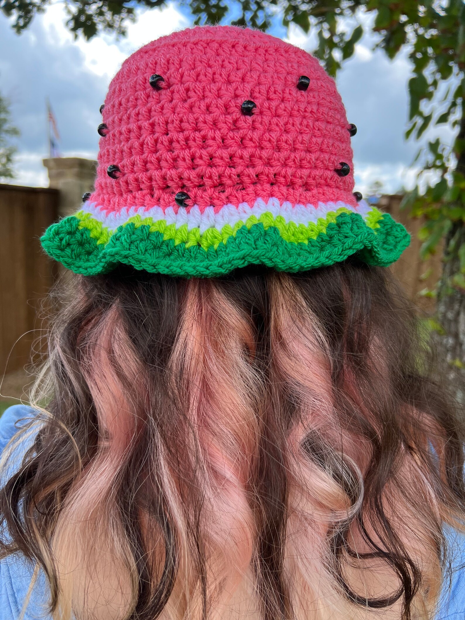 Watermelon Bucket Hat With Beads - Etsy