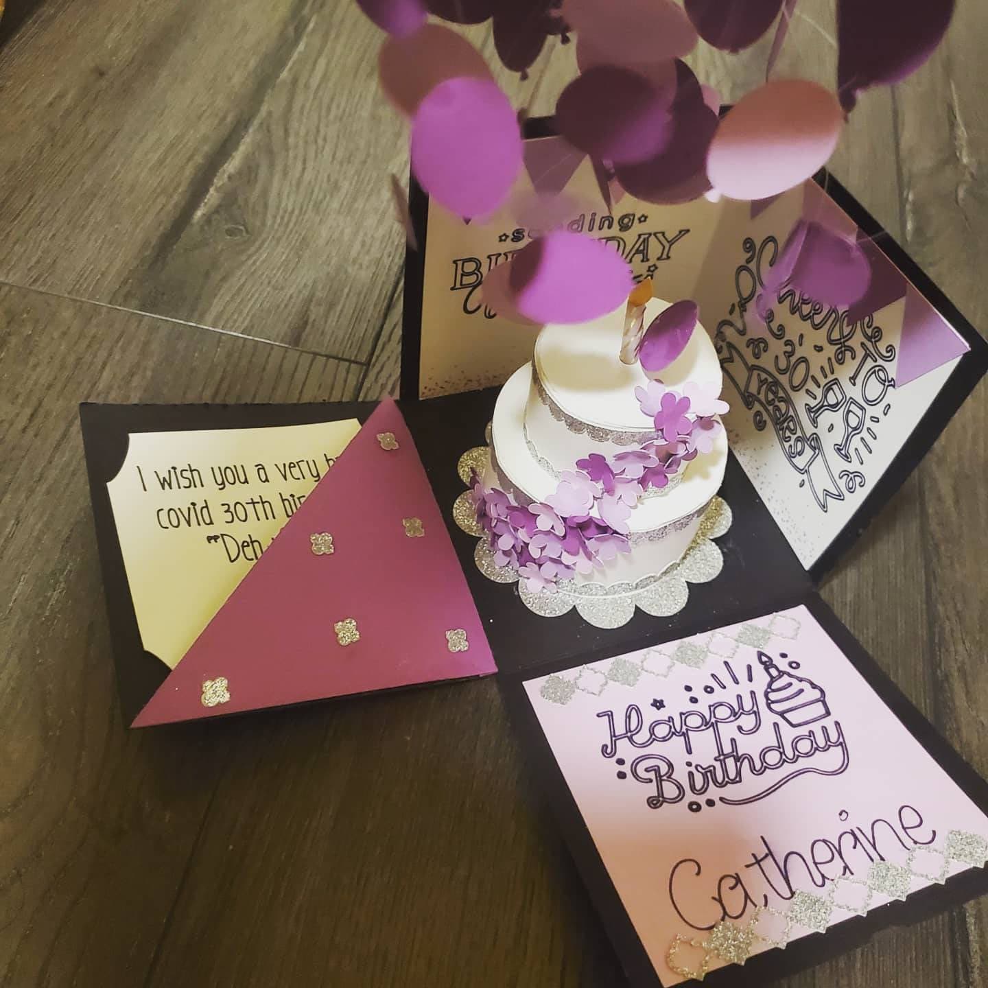 Surprise Birthday Box With Cascading Paper Balloons | Personalized ...