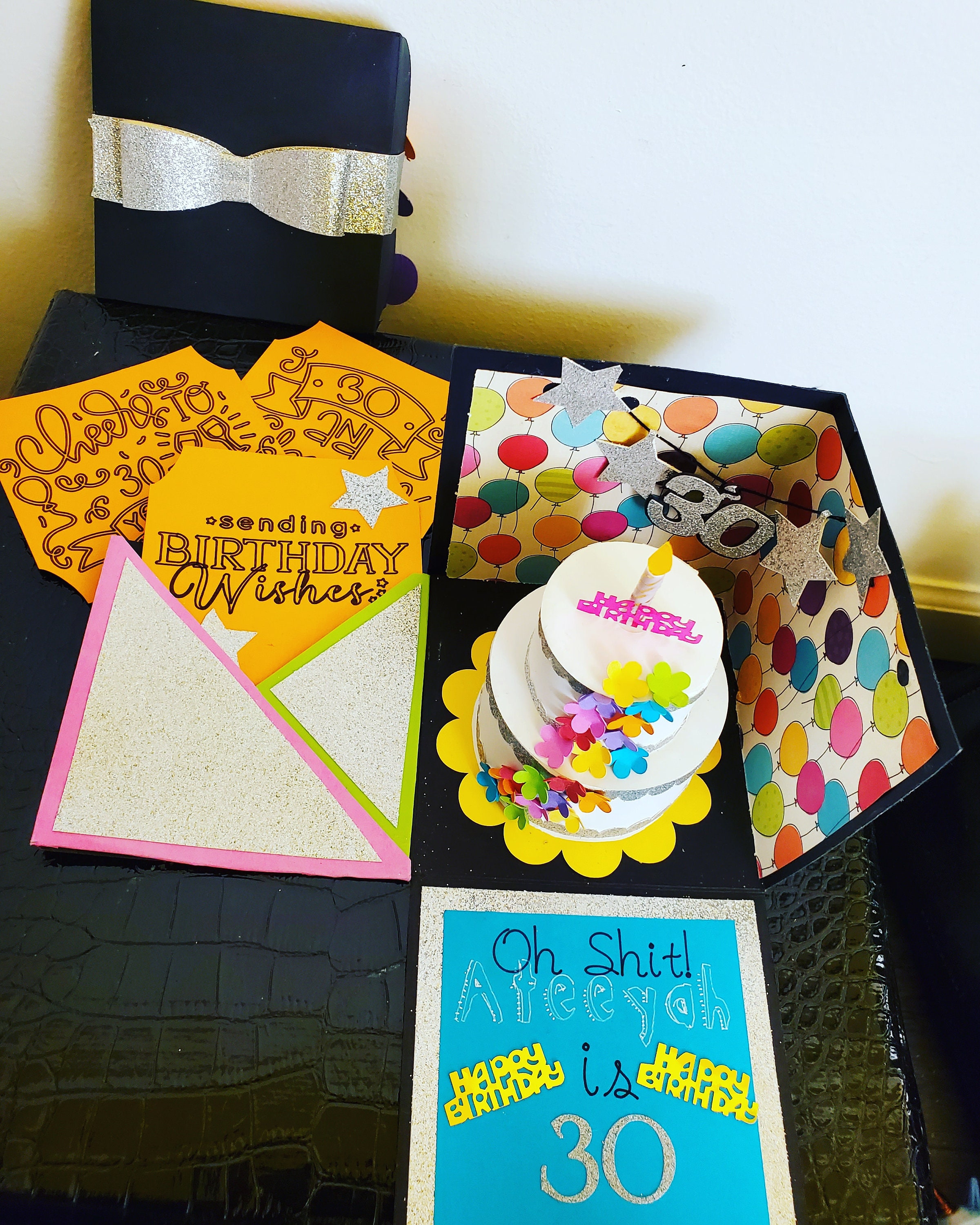 Surprise Birthday Box With Cascading Paper Balloons | Personalized ...