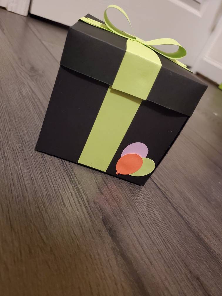 Surprise Birthday Box With Cascading Paper Balloons | Personalized ...